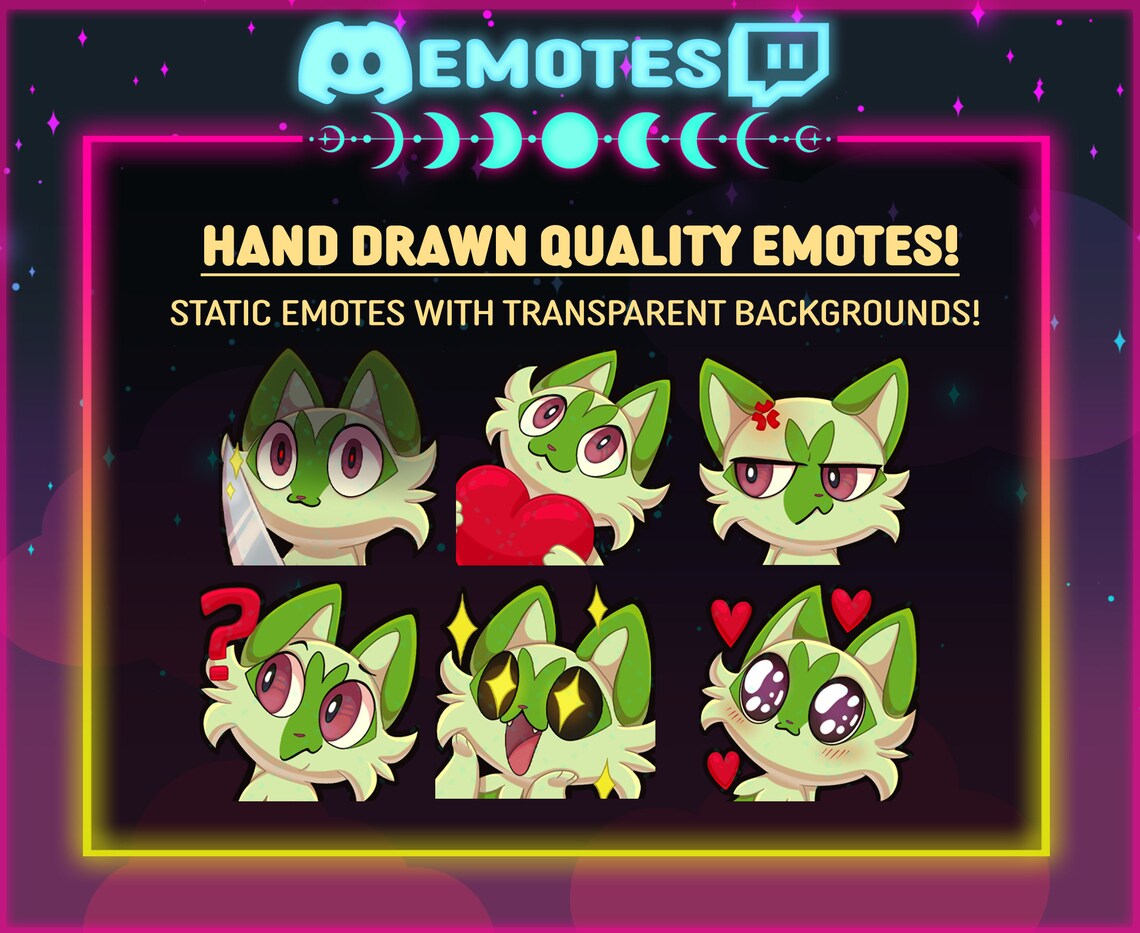 Sprigatito Twitch Emote Cute Kawaii Twitch Emote / Emoji for - Etsy