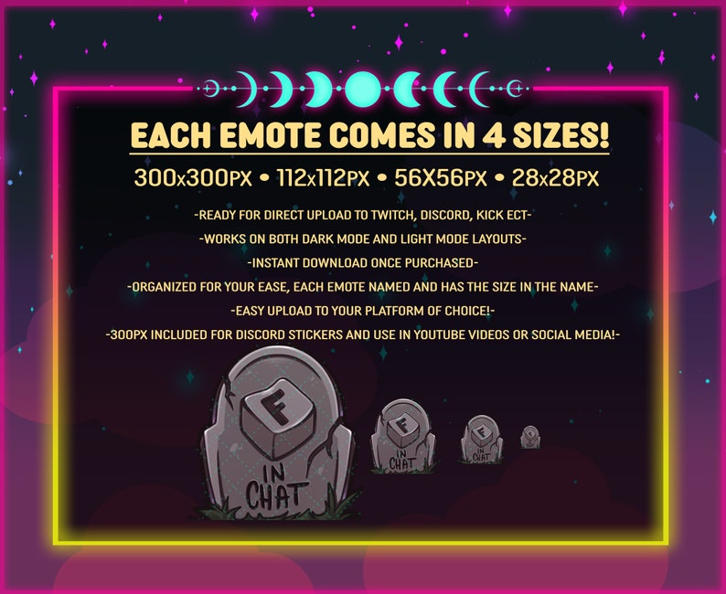 F in Chat Twitch Emote RIP F in Chat Gravestone Emote for - Etsy