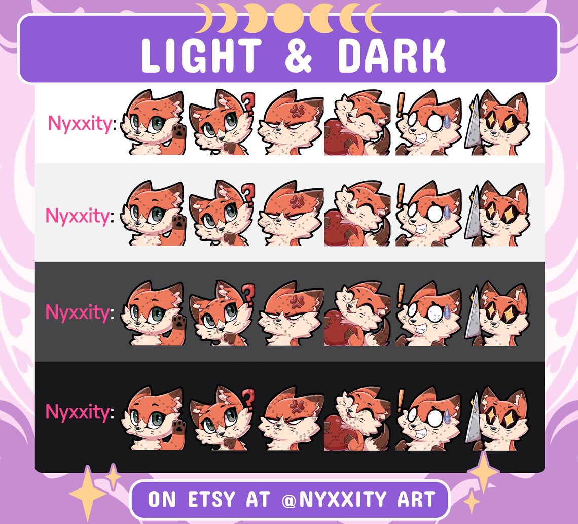 Red Fox Emotes for Twitch and Discord | Cute Streamer Emojis (digital ...