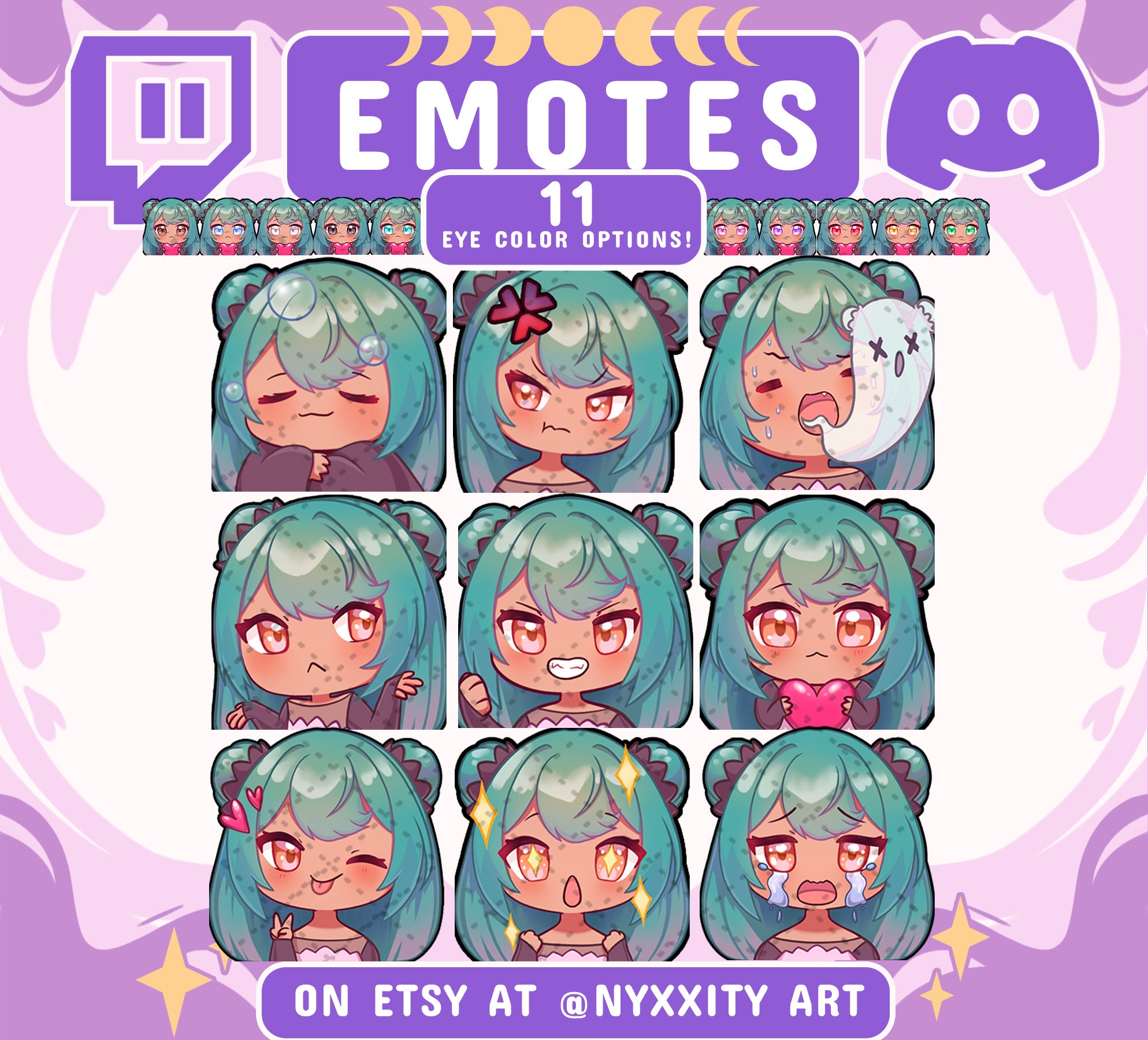Twitch Emotes - Girl Emotes for Twitch, Cute Girl Twitch Emote Bundle ...