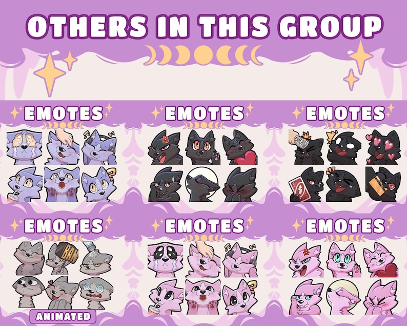 Black Wolf Emotes Set | Twitch, Discord, Youtube (digital File) - Etsy