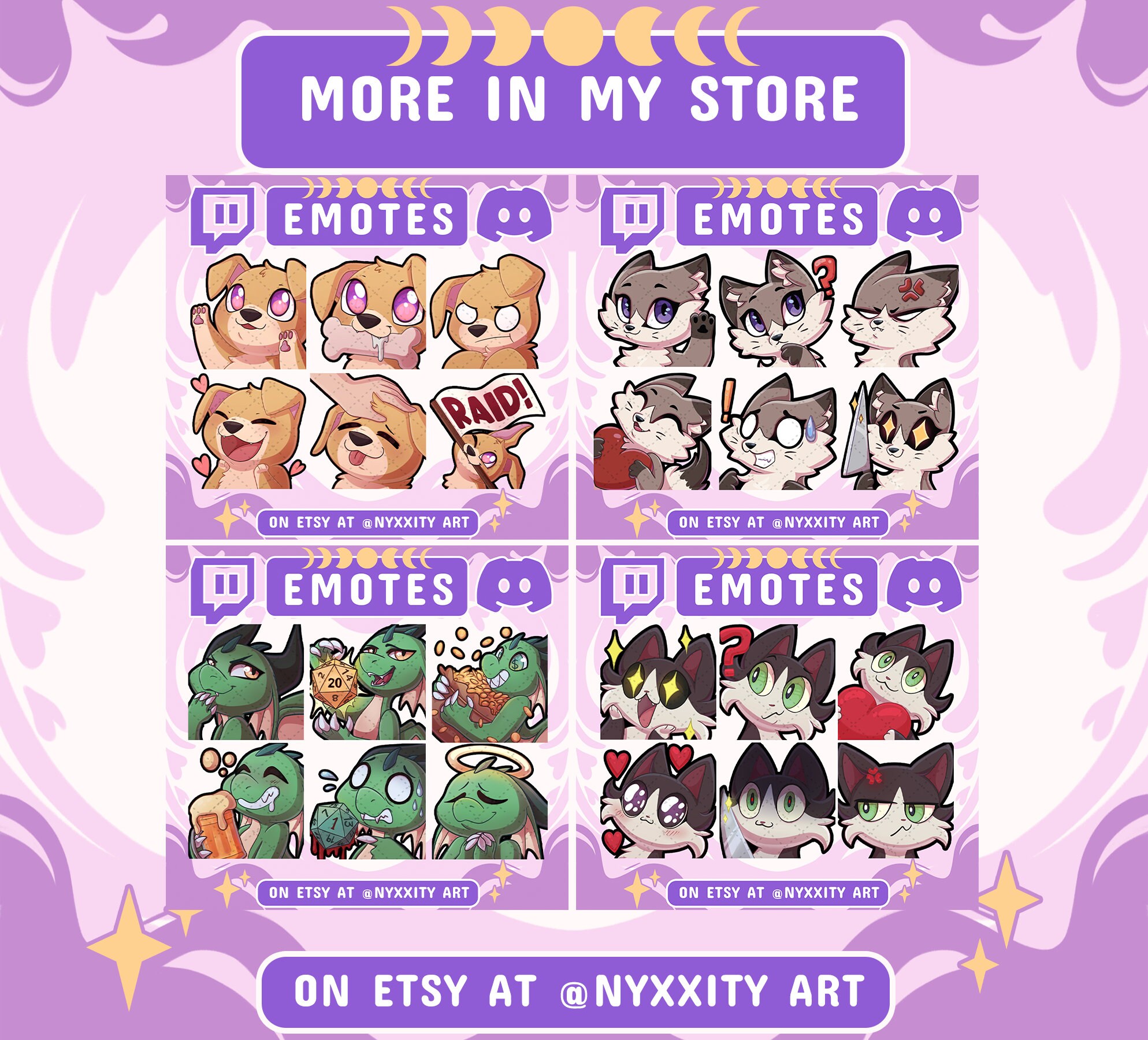 White Wolf Twitch and Discord Emotes Set #1 | 6 Cool Emojis for ...