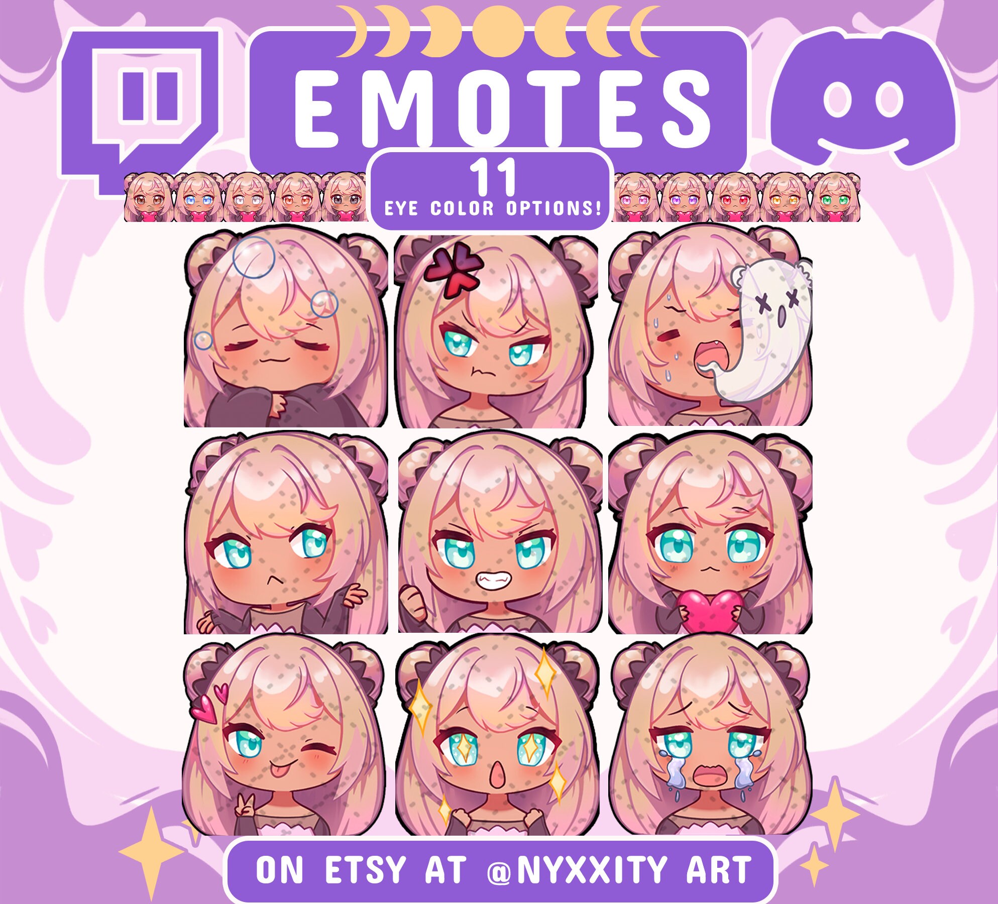 Twitch Emotes Girl Emotes for Twitch, Cute Girl Twitch Emote Bundle for ...