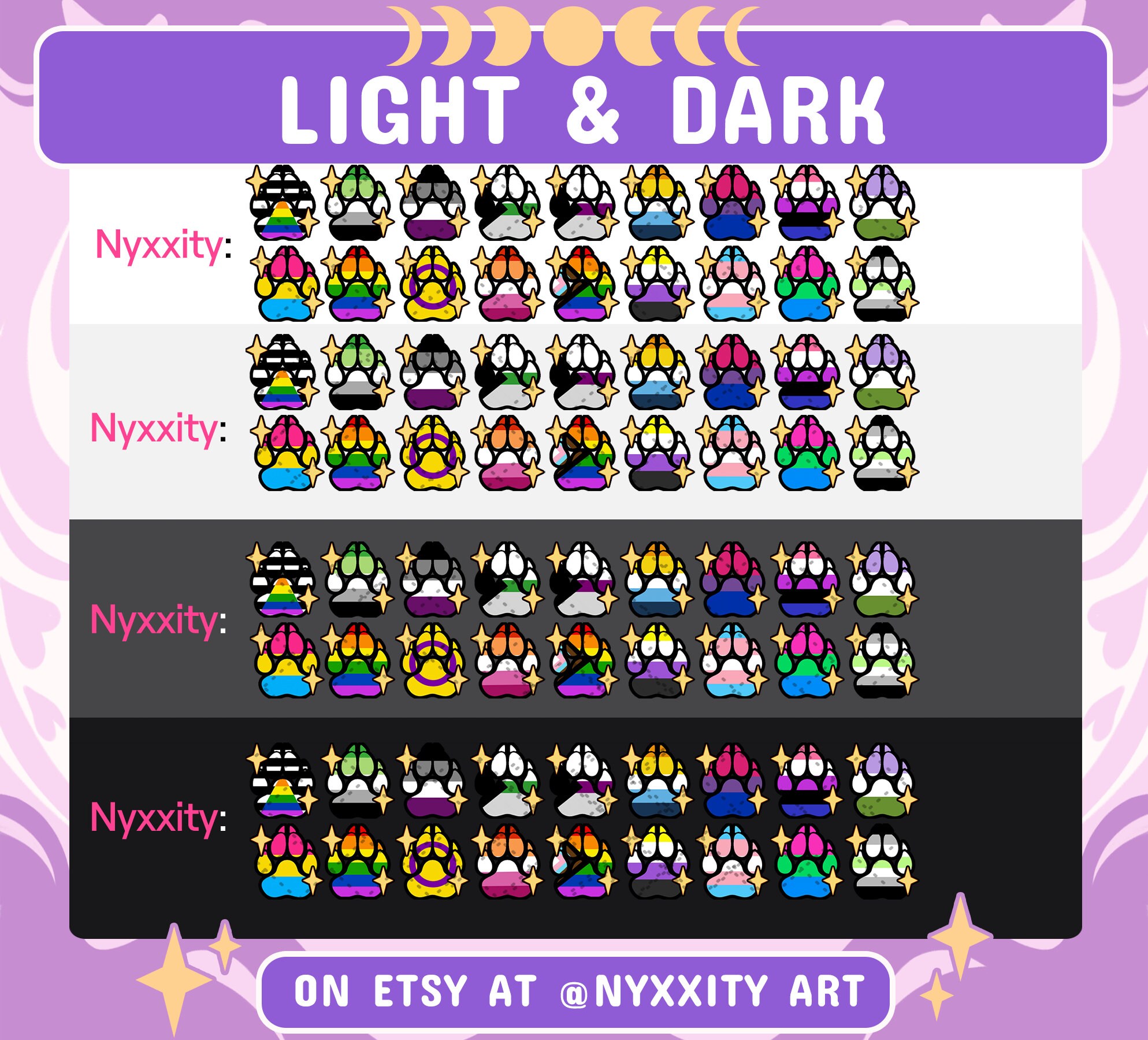 Animated Pride Twitch Emotes: LGBTQIA+ Paw Print Emote Pack (digital ...