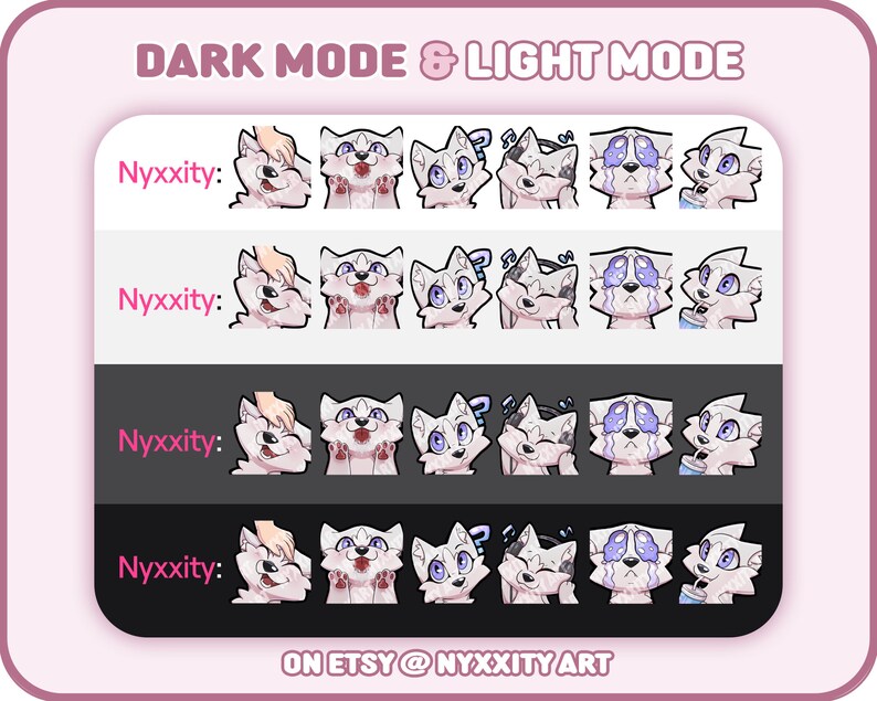White Wolf Twitch and Discord Emotes Set 2 6 Cool Emojis - Etsy