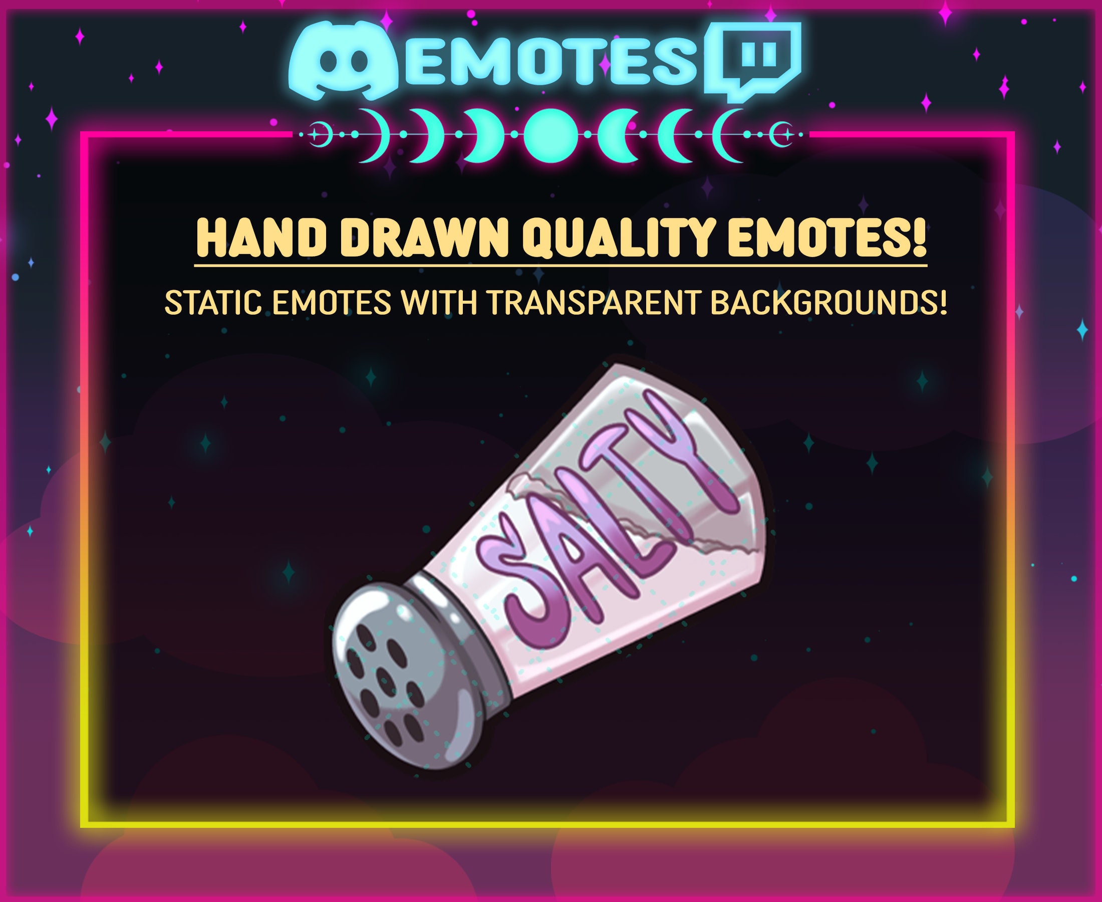 Salty Twitch Emote Funny Emoji for Streamer Youtube and - Etsy