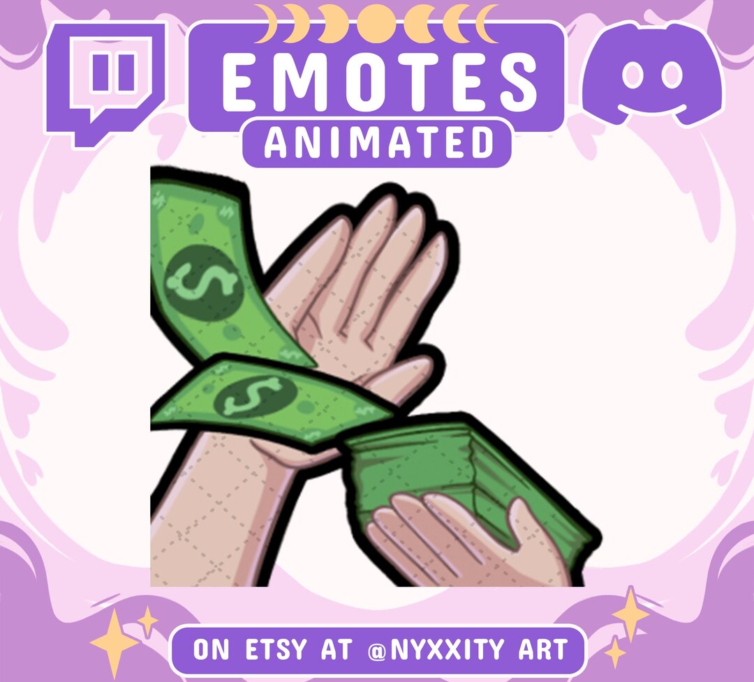 Animated Throwing Money Emote: Twitch & Discord Hand Donation (digital ...