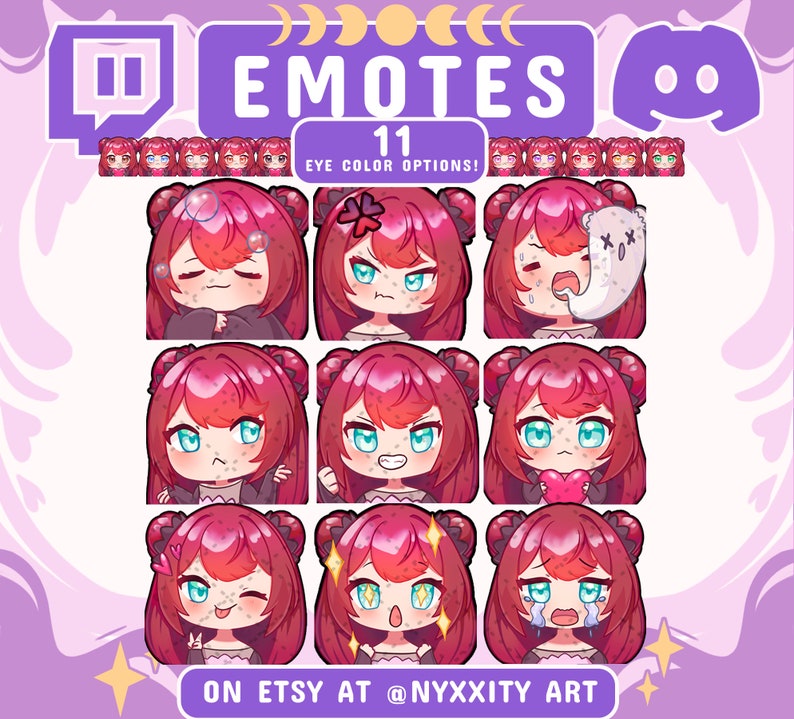 Twitch Emotes - Girl Emotes for Twitch, Cute Girl Twitch Emote Bundle ...