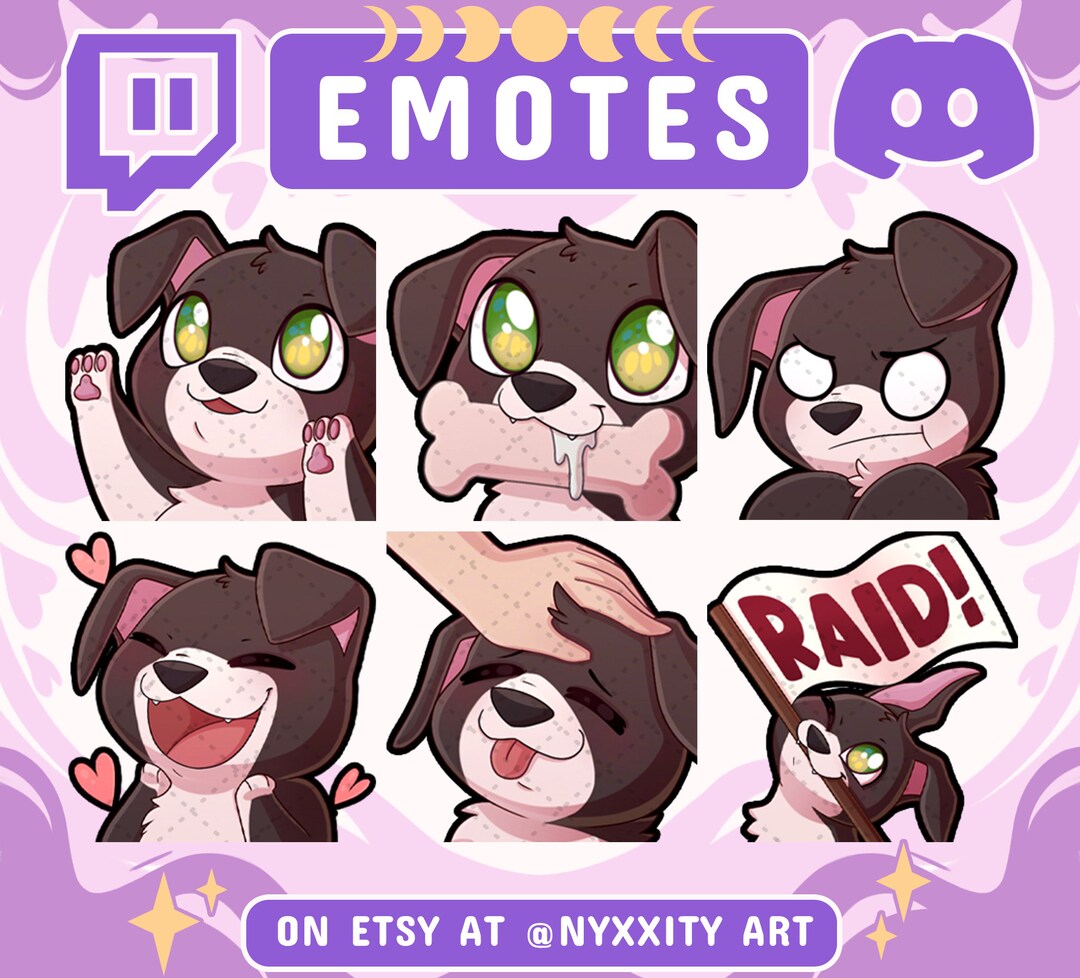 Kawaii Puppy Dog Emotes for Twitch and Discord (digital Download) - Etsy