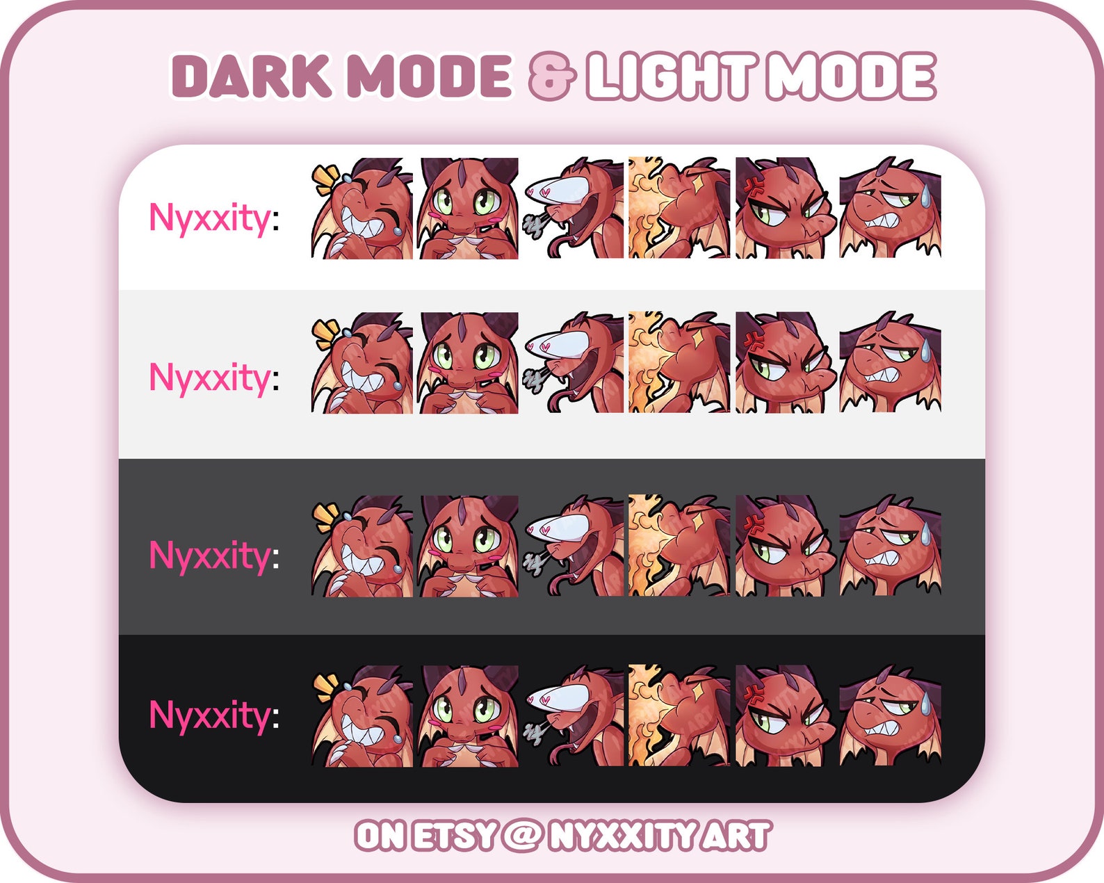 Dragon Twitch and Discord Emotes Set 1 Red 6 Cool Dnd - Etsy