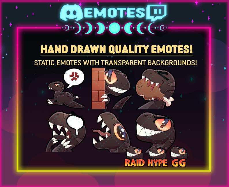 Dinosaur Twitch Emote Bundle Raptor Twitch Emote Set for - Etsy