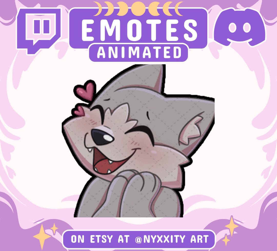 Animated Wolf Twitch Emotes: Custom Streamer Emojis (instant Download ...