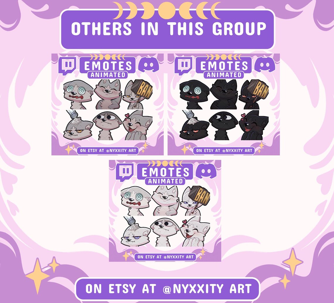 Animated Wolf Twitch Emotes: Custom Streamer Emojis (digital Download ...
