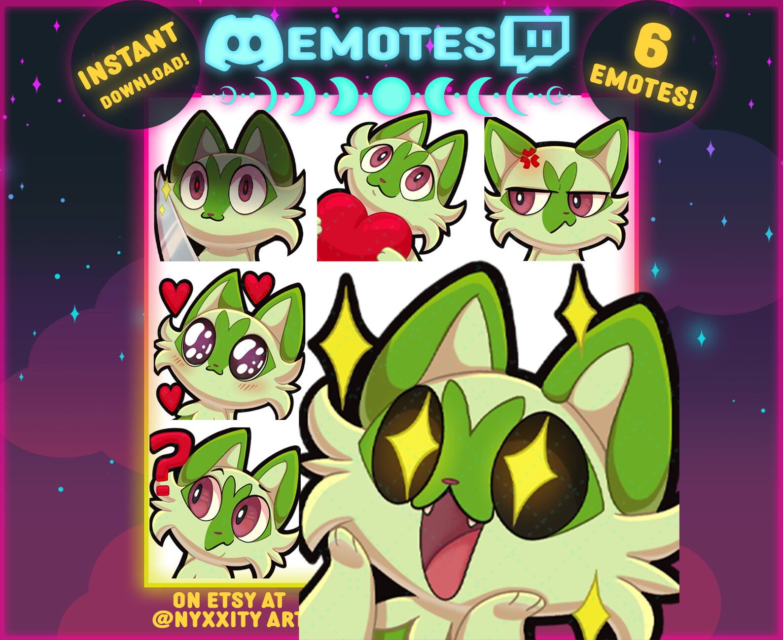 Sprigatito Twitch Emote Cute Kawaii Twitch Emote / Emoji for - Etsy