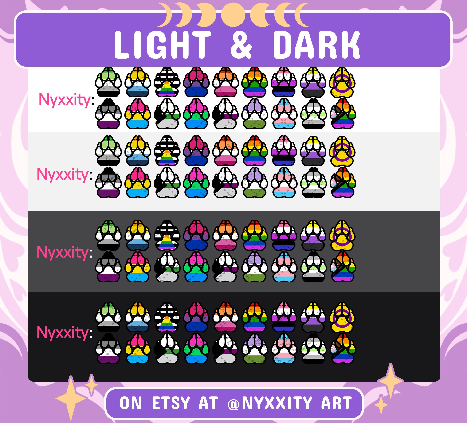 Animated Pride Twitch Emotes: LGBTQIA+ Paw Print Emote Pack (digital ...