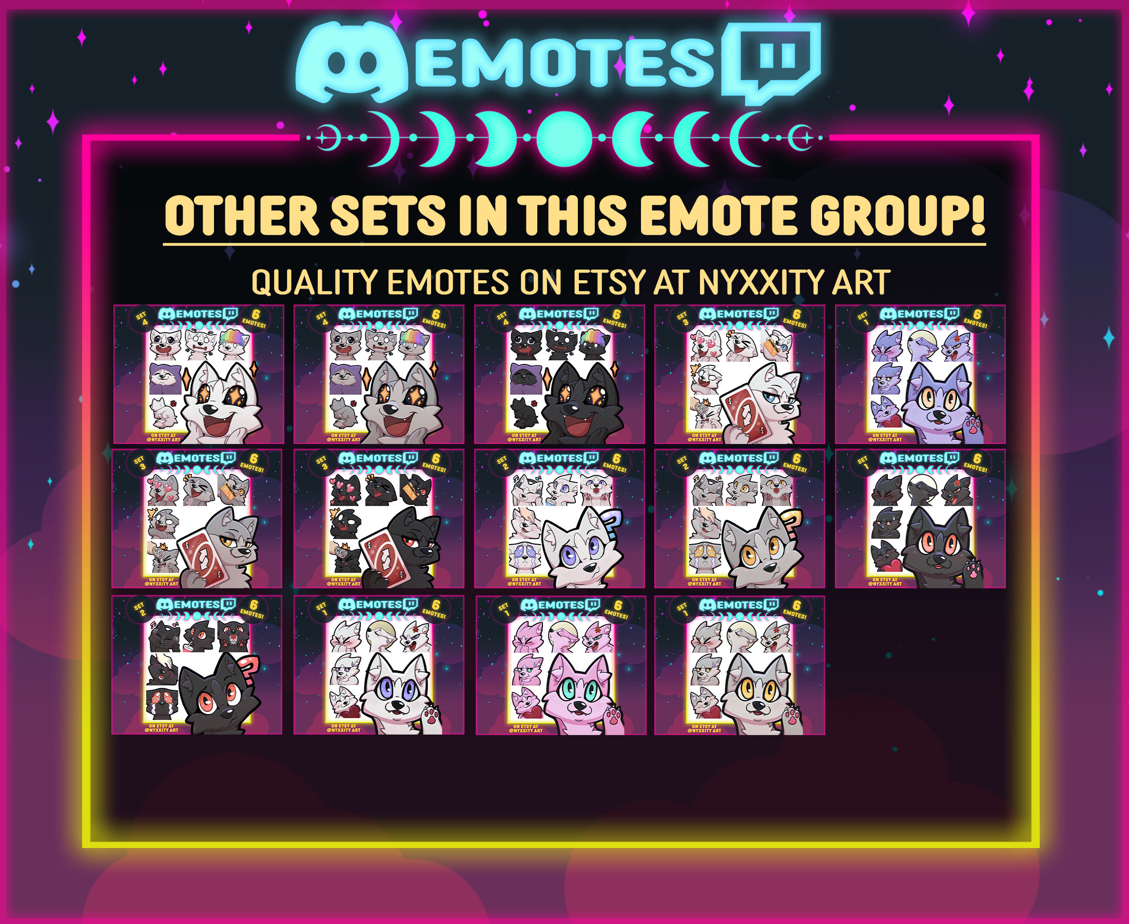 Blue Wolf Twitch and Discord Emotes 6 Cool Emojis for - Etsy