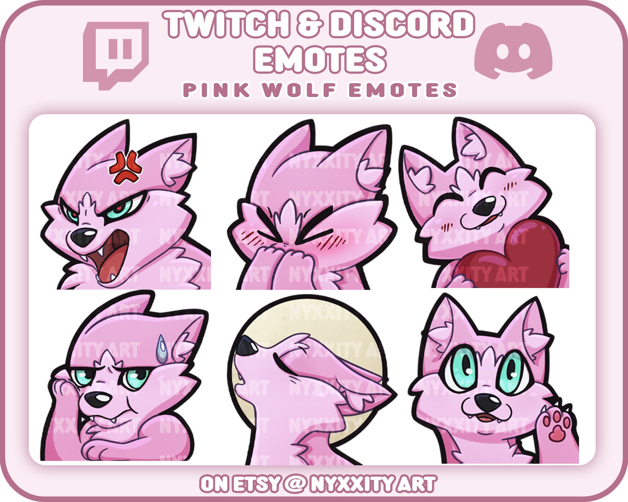 Purple Wolf Emotes - Etsy
