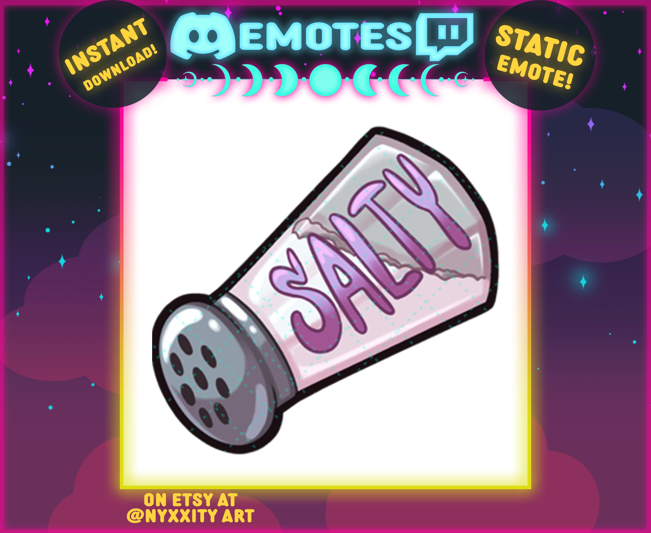 Salty Twitch Emote Funny Emoji for Streamer Youtube and - Etsy