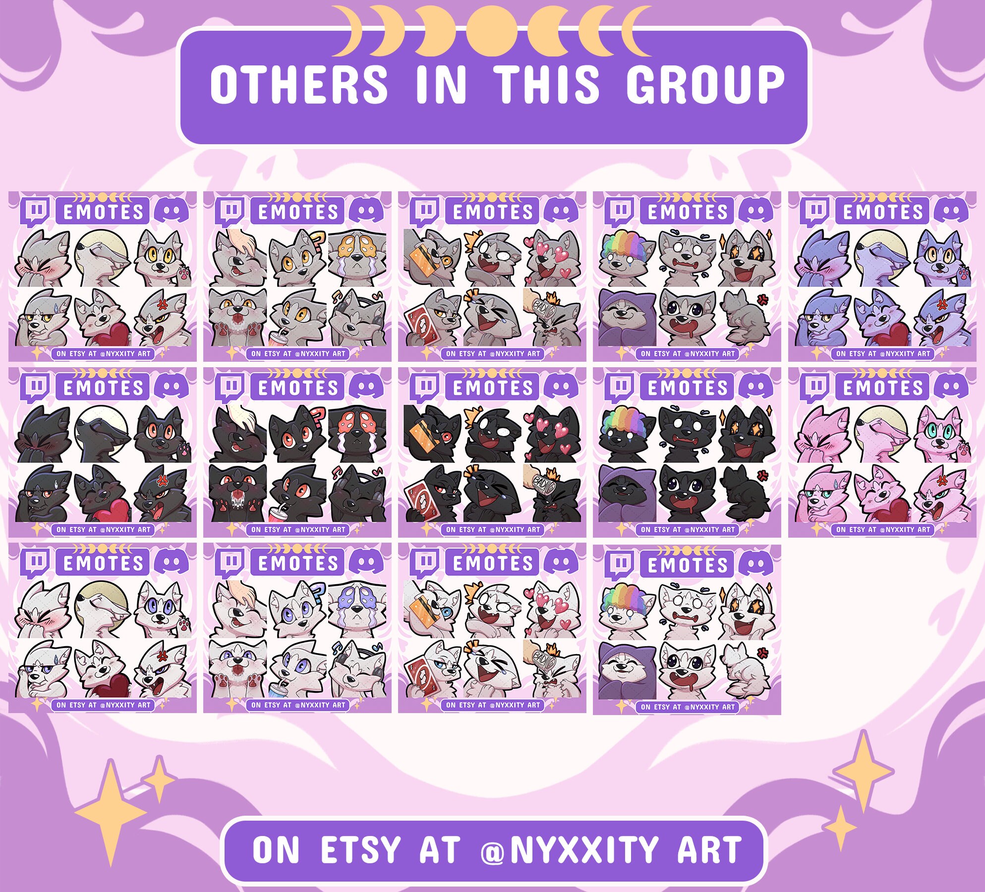 Blue Wolf Twitch and Discord Emotes | 6 Cool Emojis for Streamers ...