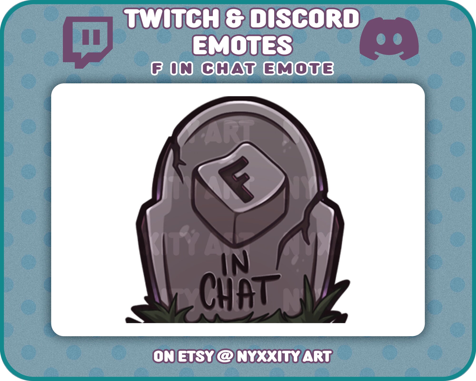 F in Chat Twitch Emote RIP F in Chat Gravestone Emote for - Etsy
