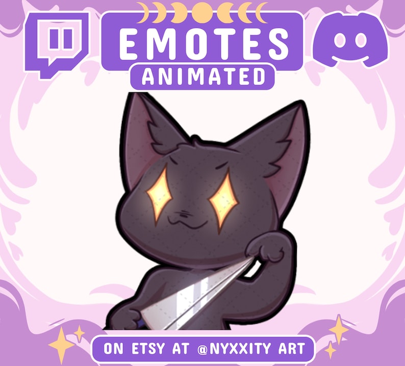 Emotes animados de gato negro para Twitch/Transmisor, Discord (Descarga ...