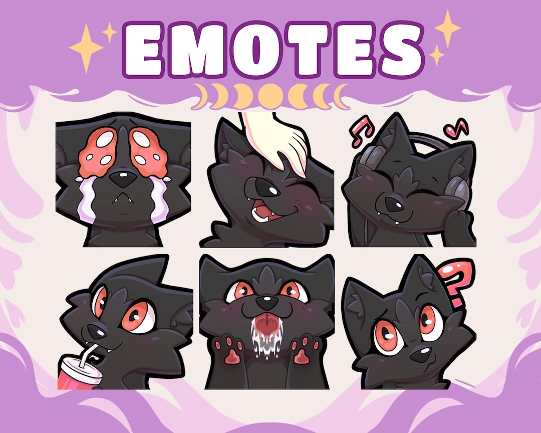 Black Wolf Emotes Set | Twitch, Discord, Youtube (digital File) - Etsy
