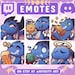 Dragon Twitch and Discord Emotes Set #2 Blue | 6 Cool Dnd Emojis for ...