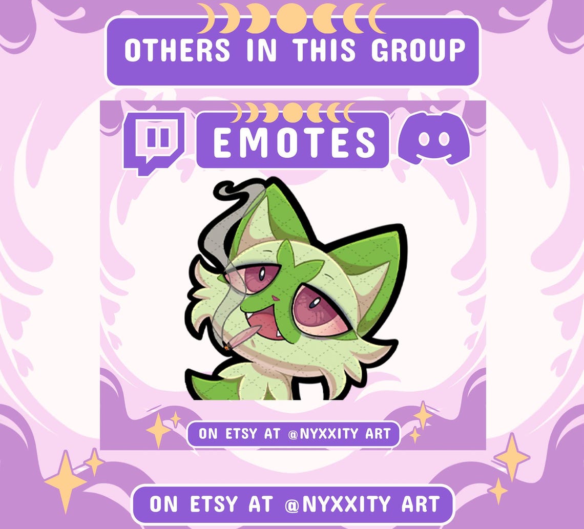 Sprigatito Emotes | Kawaii Pokemon Emoji for Twitch, Discord (digital ...