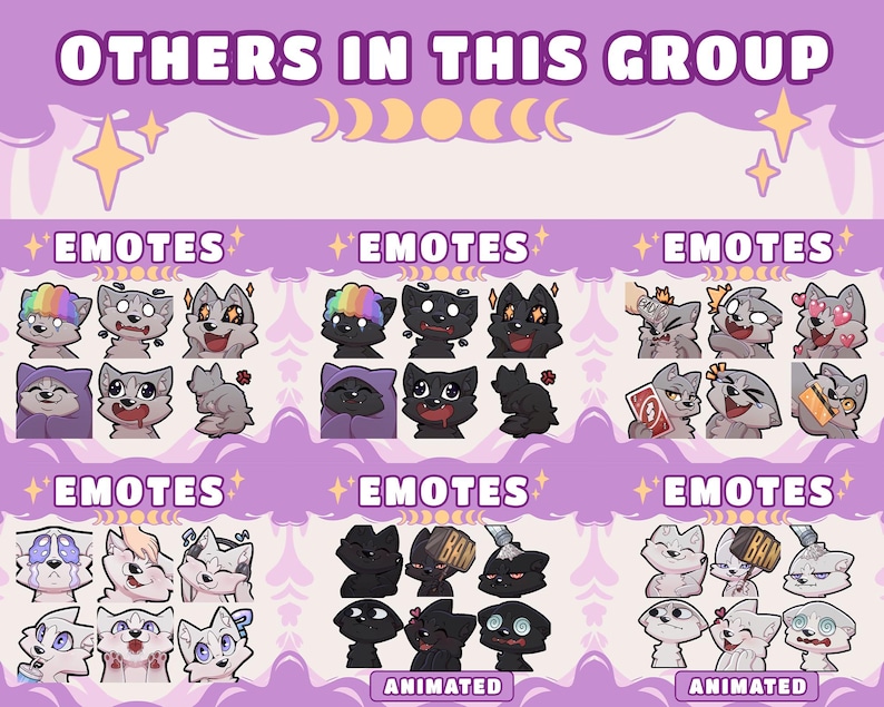 Black Wolf Emotes Set | Twitch, Discord, Youtube (digital File) - Etsy