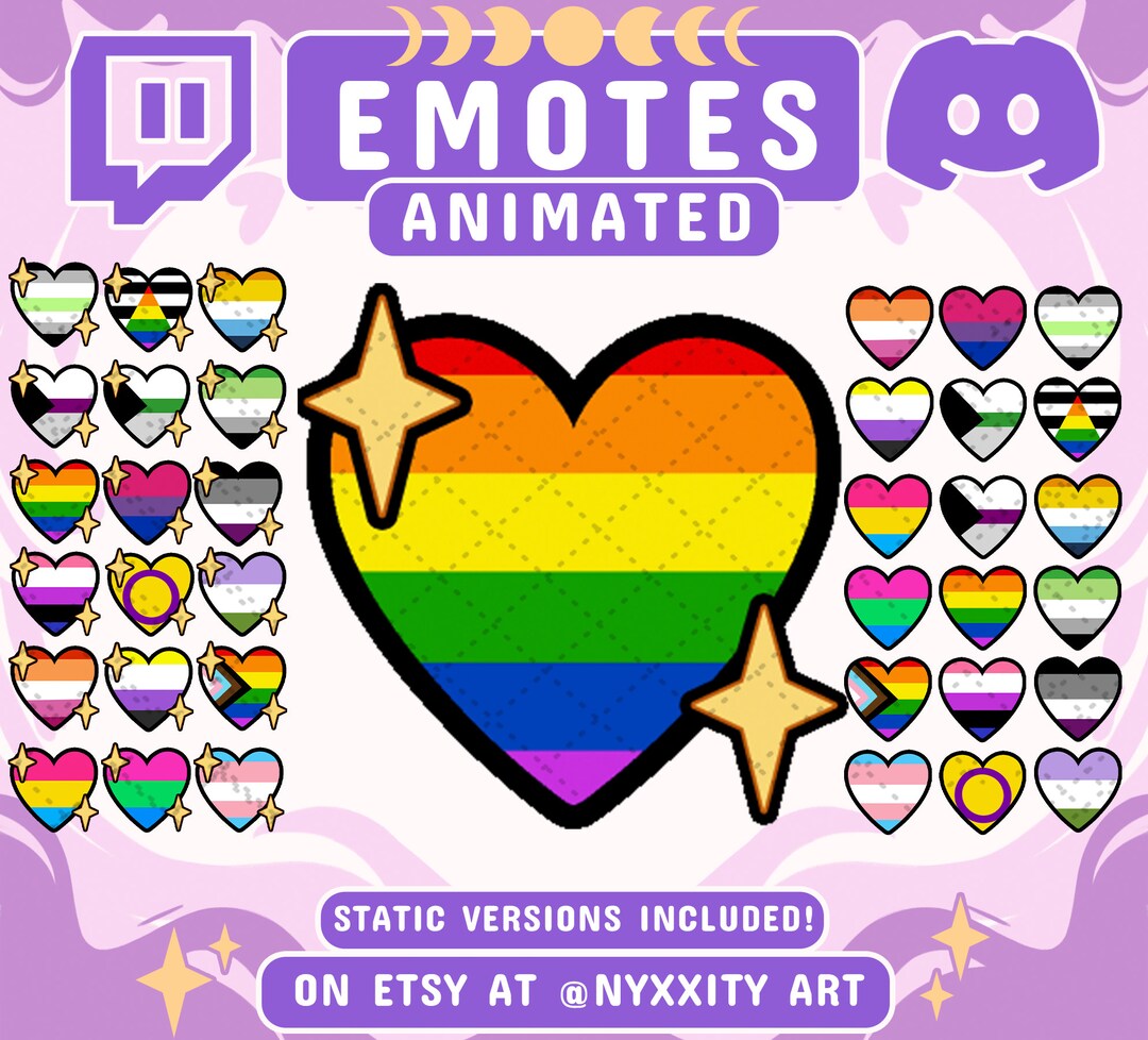 Animated Pride Flag Twitch Emotes: LGBTQIA+ Discord Emote Pack (digital ...