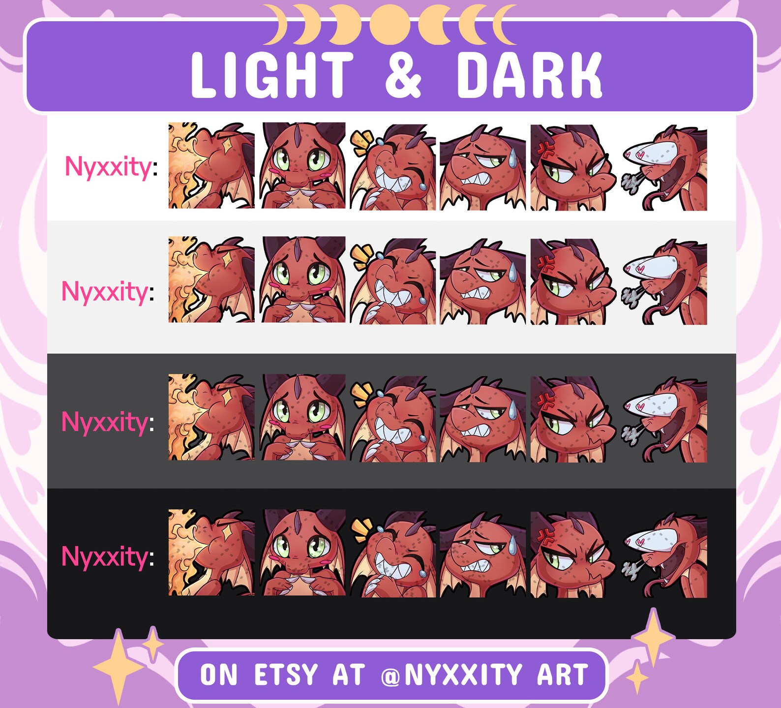Dragon Twitch and Discord Emotes Set #1 Red | 6 Cool Dnd Emojis for ...