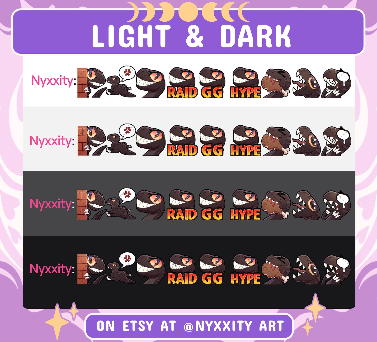 Dinosaur Twitch Emote Bundle, Raptor Twitch Emote Set for Streamer ...