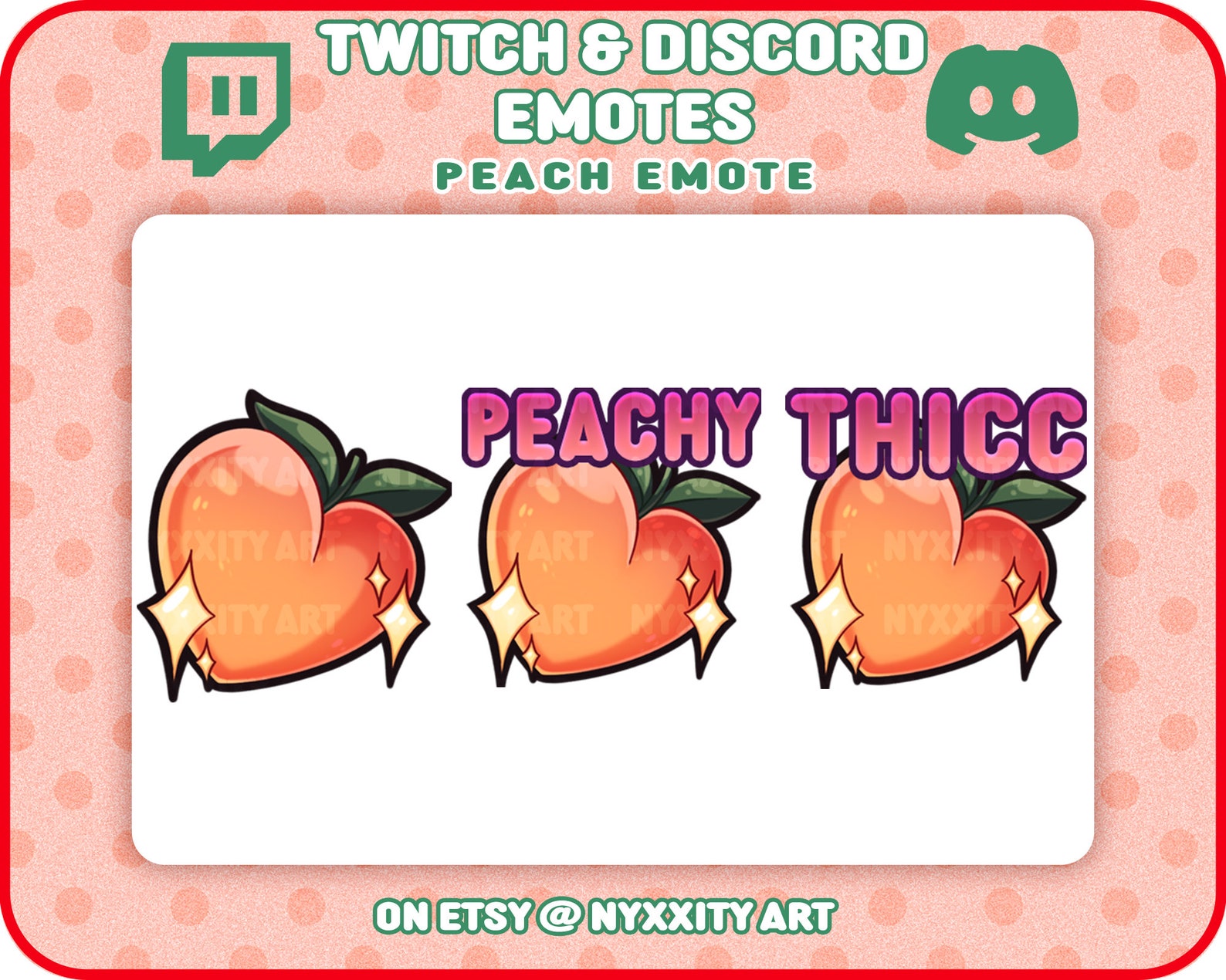Peach Twitch Emote Cute Peach Twitch Emote for Streamer | Etsy