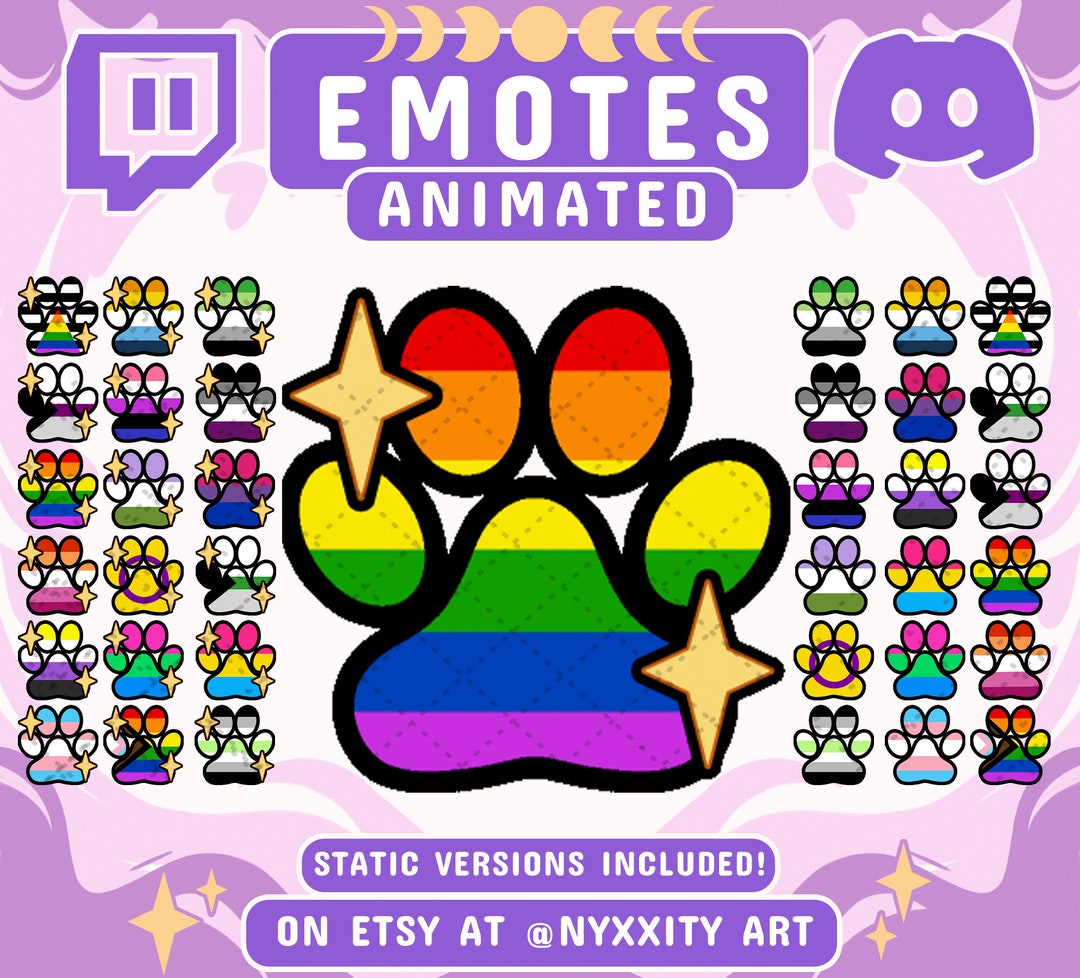 Animated Pride Paw Emotes - LGBTQ Emotes for Twitch - Etsy