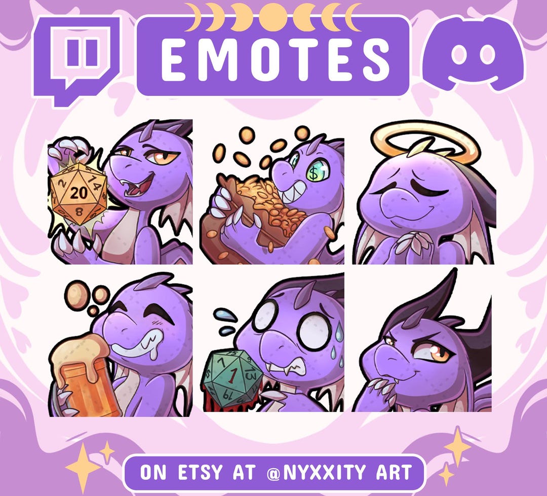 Blue Dragon Emotes Set: Dnd Twitch, Discord, Kick, Youtube (digital ...