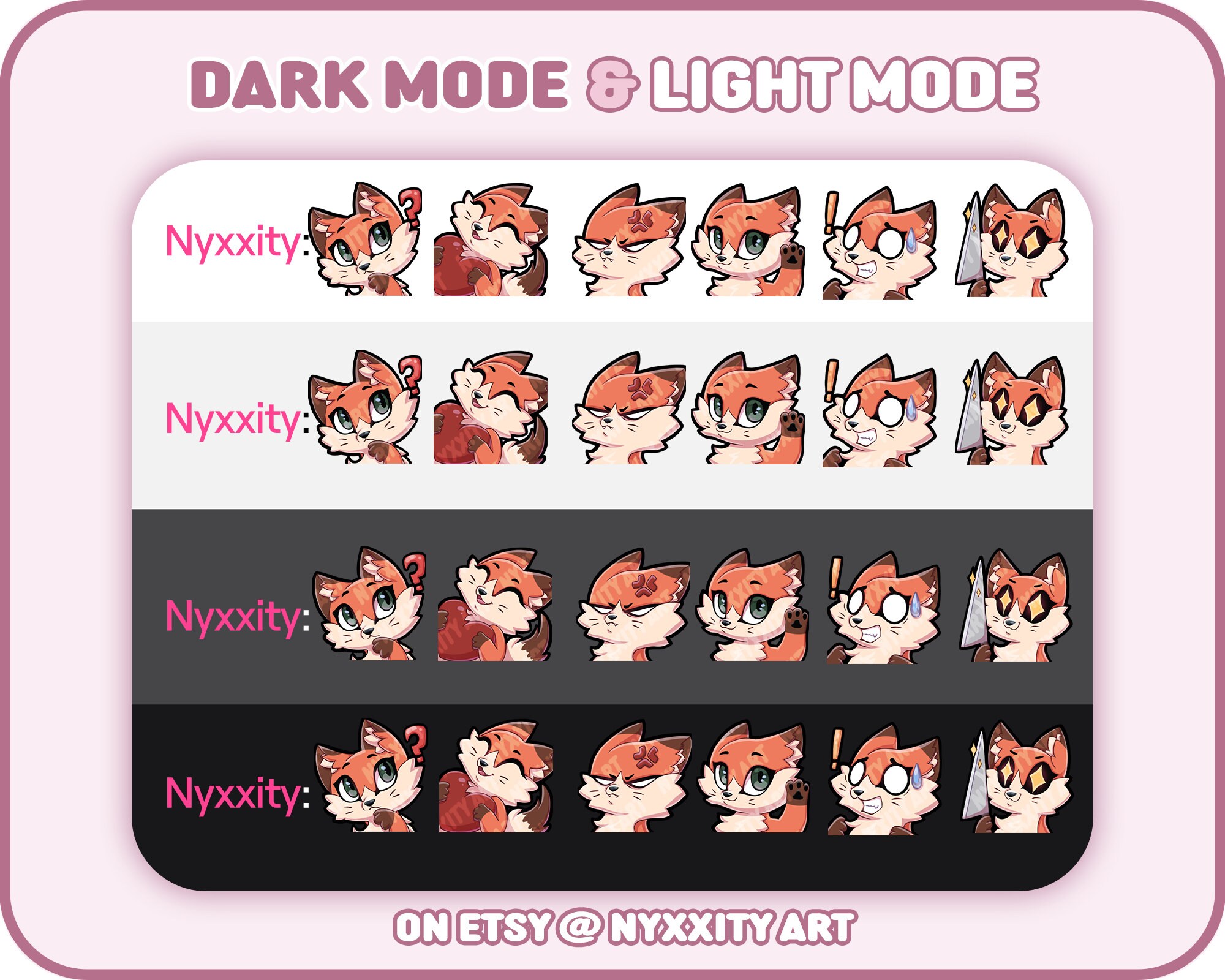 Red Fox Twitch and Discord Emotes 6 Cool Emojis for - Etsy UK