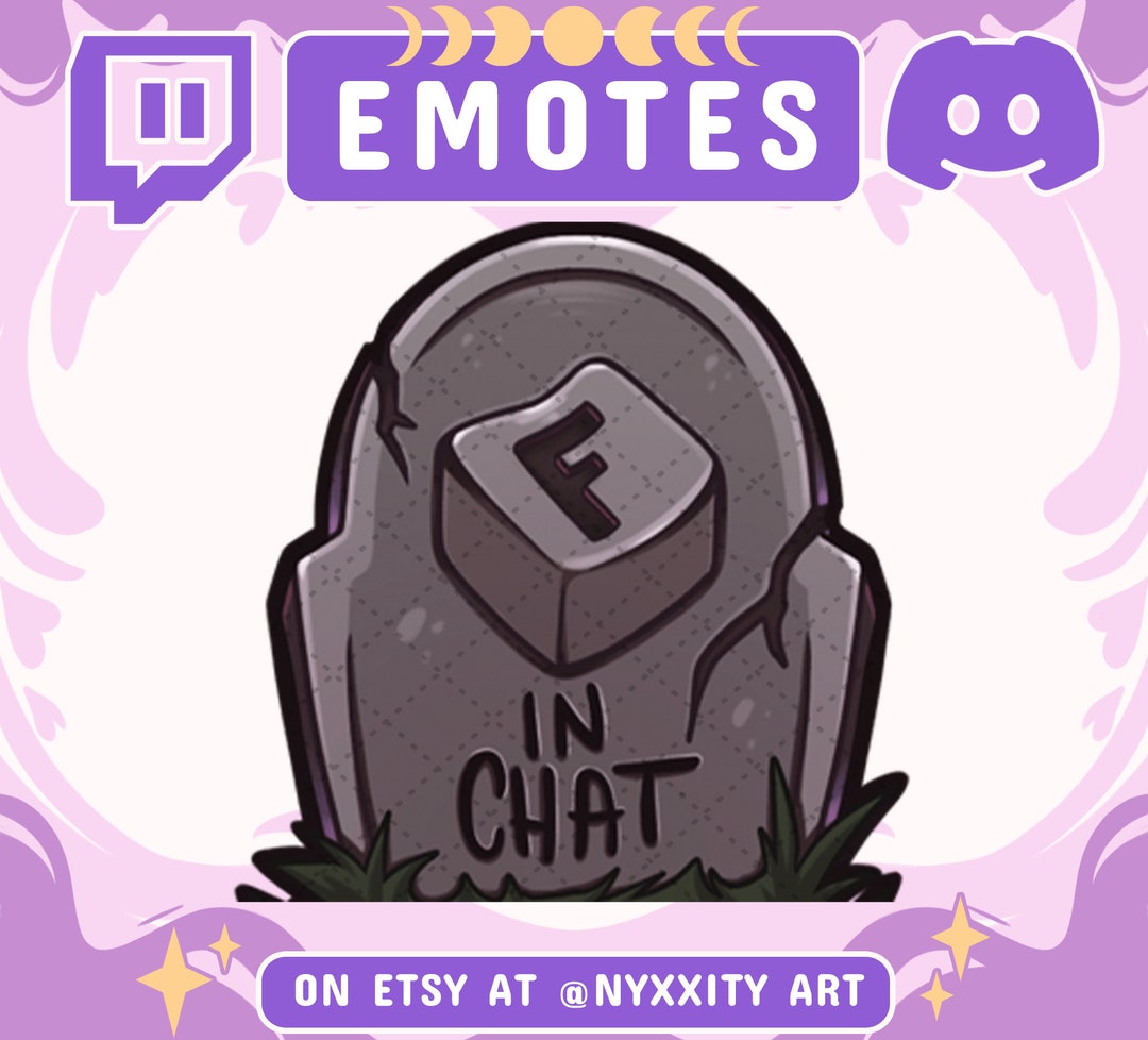F in Chat Twitch Emote | RIP F in Chat Gravestone Emote for Streamer ...