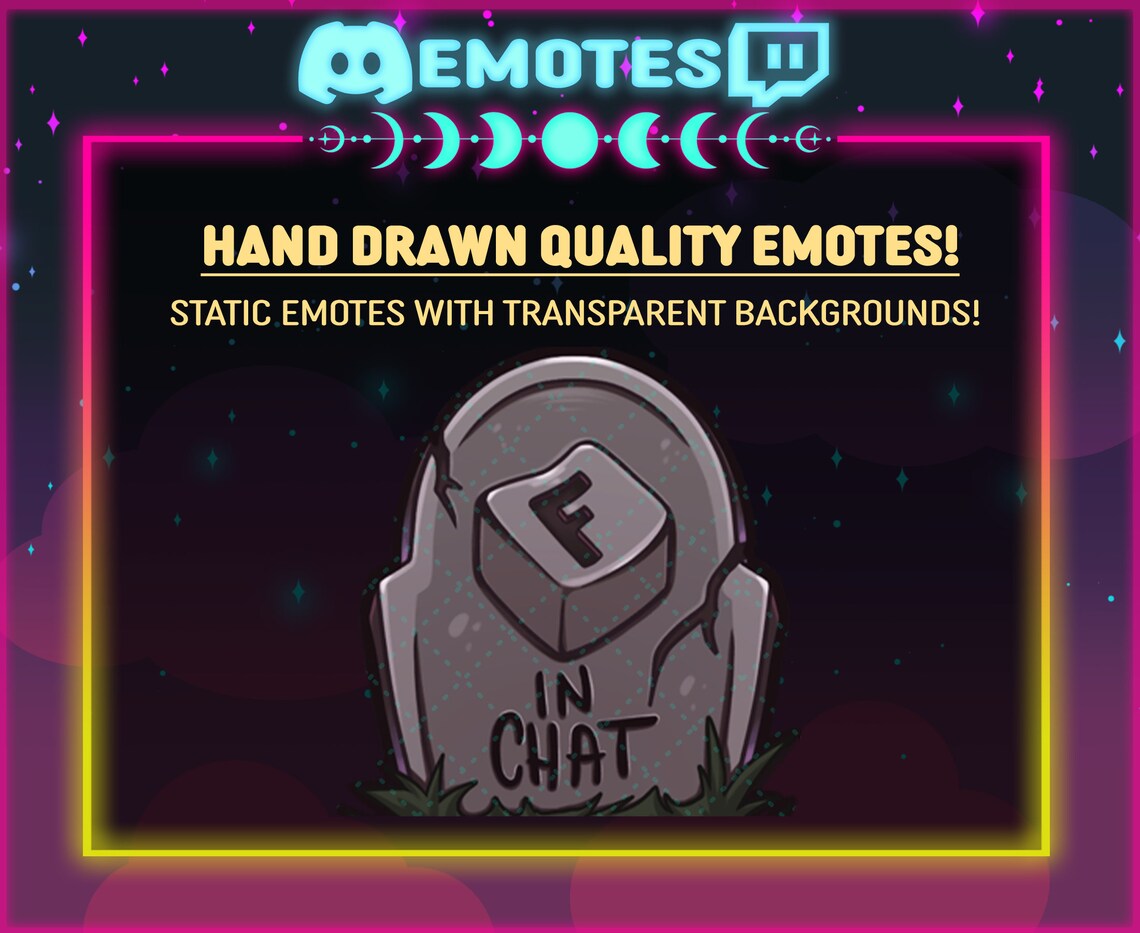 F in Chat Twitch Emote RIP F in Chat Gravestone Emote for - Etsy