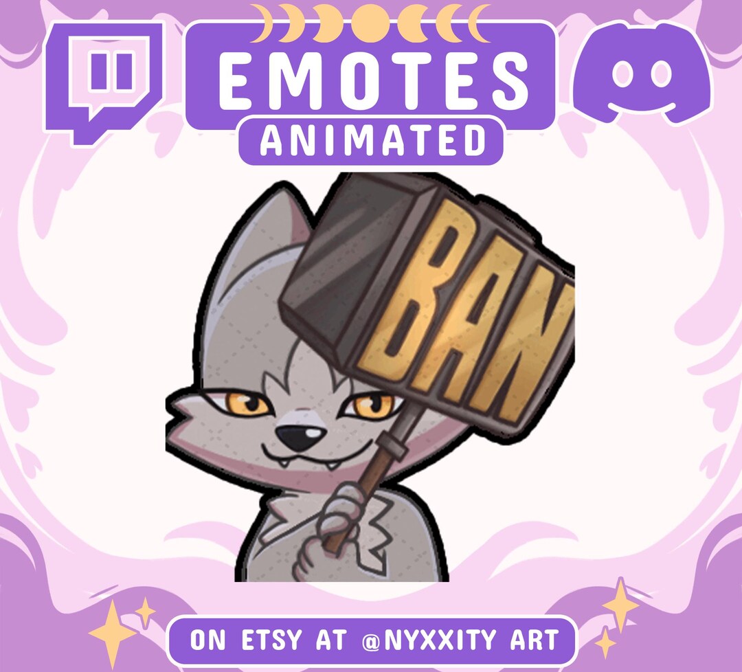 Animated Wolf Twitch Emotes: Custom Streamer Emojis (instant Download ...