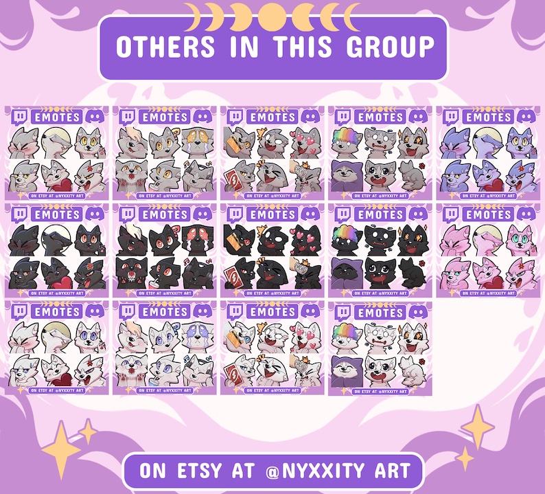 Gray Wolf Twitch and Discord Emotes Set #3 | 6 Cool Emojis for ...