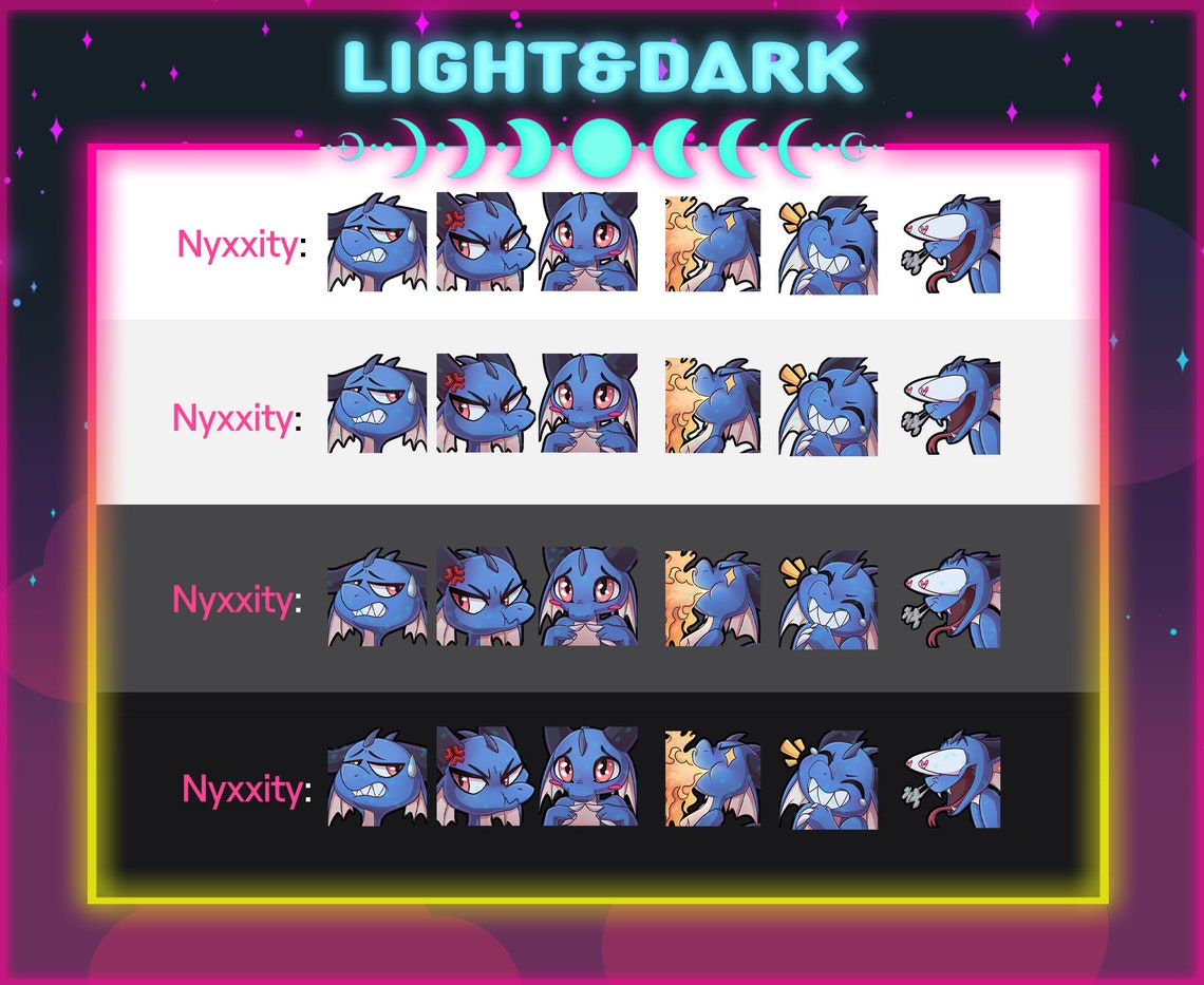 Dragon Twitch and Discord Emotes Set 1 Blue 6 Cool Dnd - Etsy
