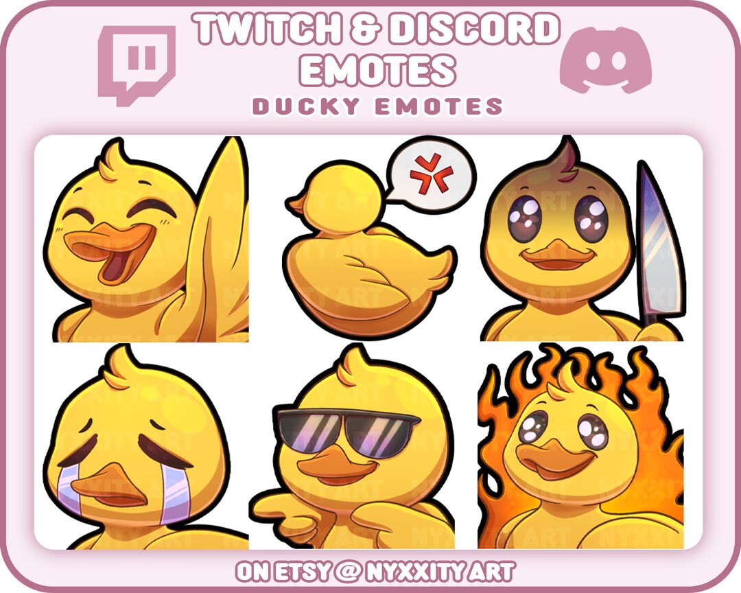 Ducky Twitch Emote Bundle Set 1 Cute Twitch Emote for - Etsy