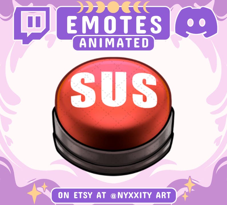 Animated & Static SUS Button | Meme Emote for Chat and Stream ...