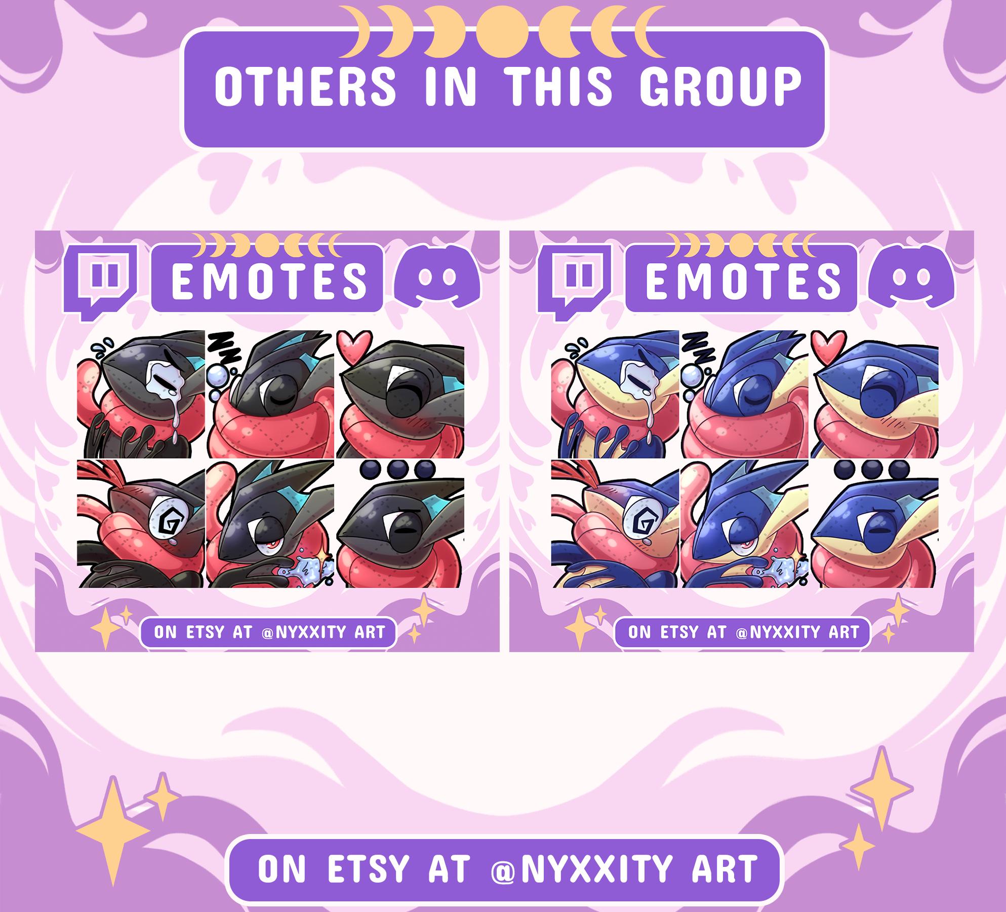Greninja Twitch Emote Shiny Set | 6 Cool Emojis for Streamers | Wolf ...