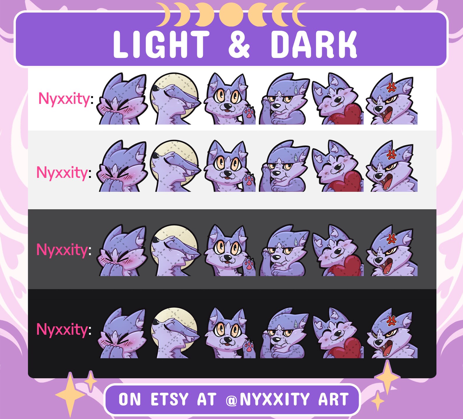 Blue Wolf Twitch and Discord Emotes | 6 Cool Emojis for Streamers ...