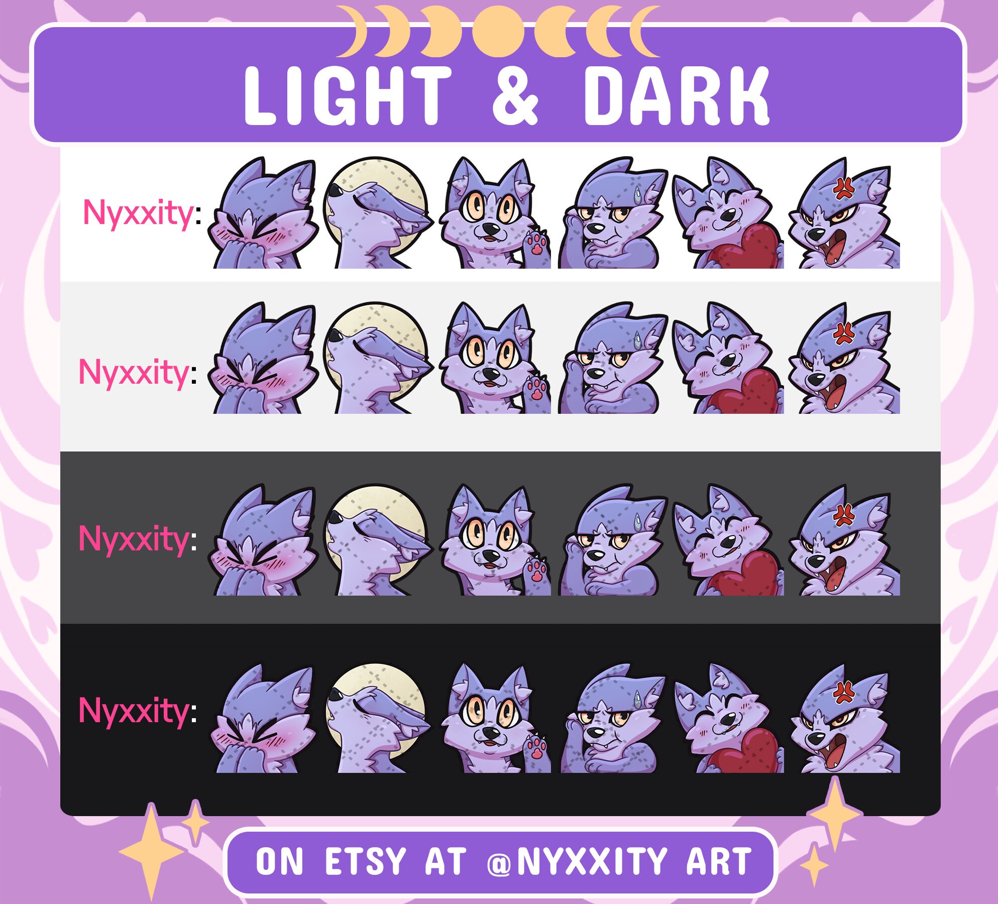 Blue Wolf Twitch and Discord Emotes | 6 Cool Emojis for Streamers ...