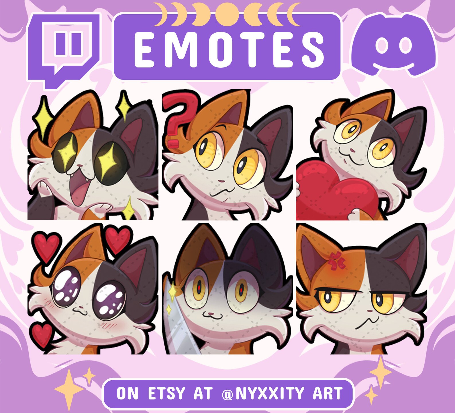 Cat Twitch Emote Bundle Set #1| Cute Kawaii Twitch Emote for Streamer ...