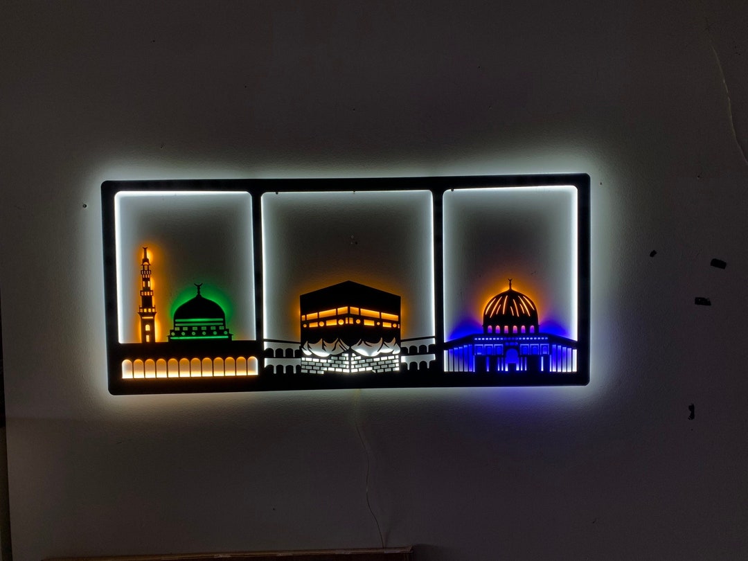 3 Holy Mosques Kaaba Masjid Aqsa Masjid Nabawi Led Lighted - Etsy Canada