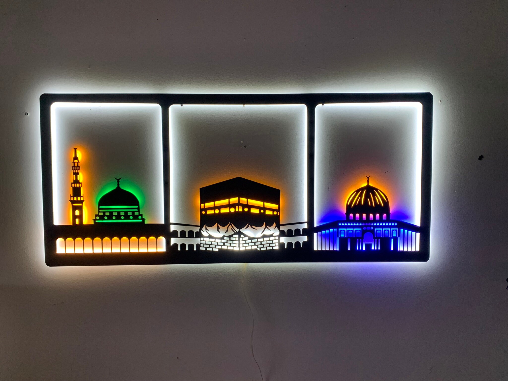 3 Holy Mosques Kaaba Masjid Aqsa Masjid Nabawi Led Lighted - Etsy Canada
