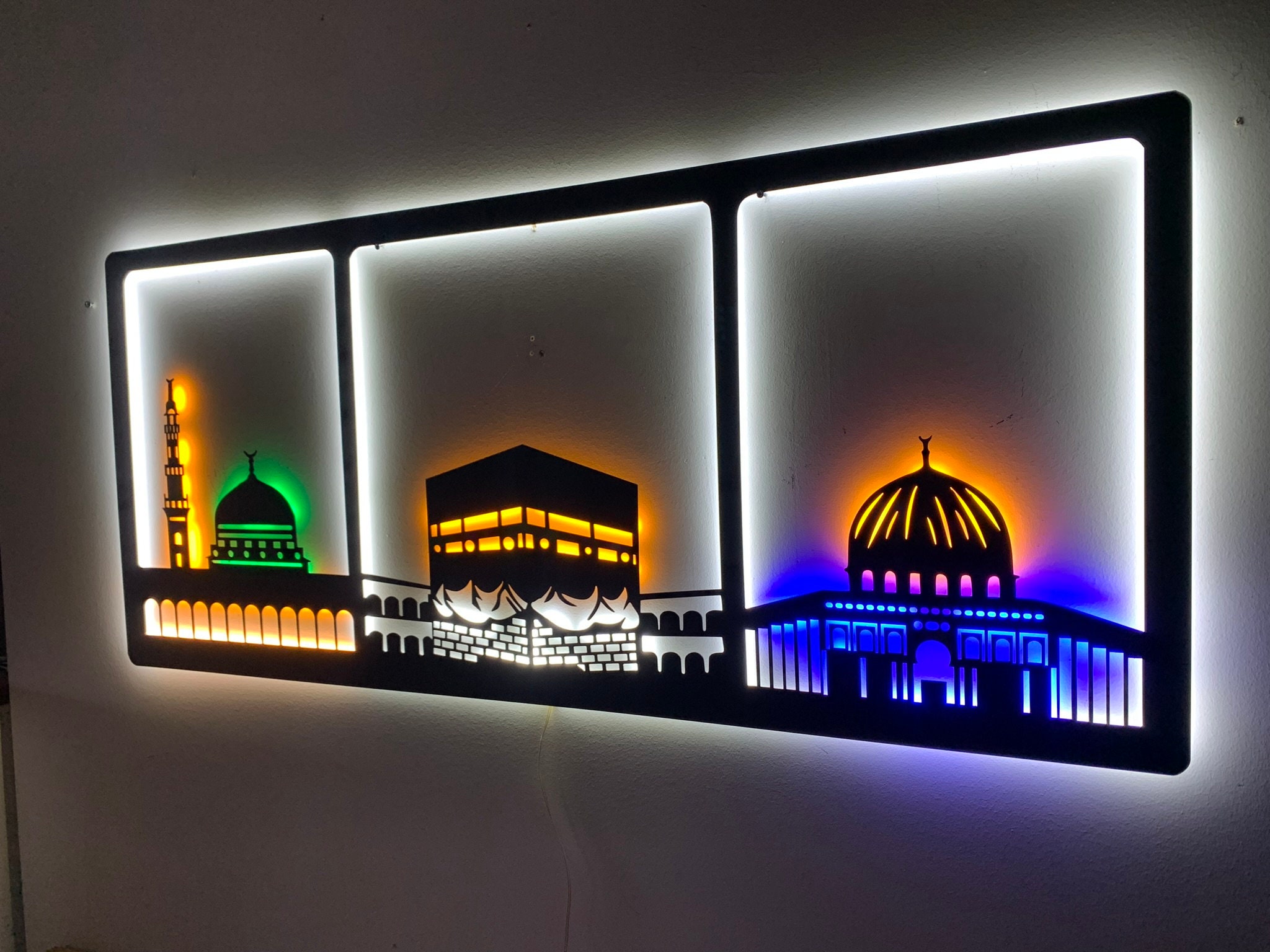 3 Holy Mosques Kaaba Masjid Aqsa Masjid Nabawi Led Lighted - Etsy Canada